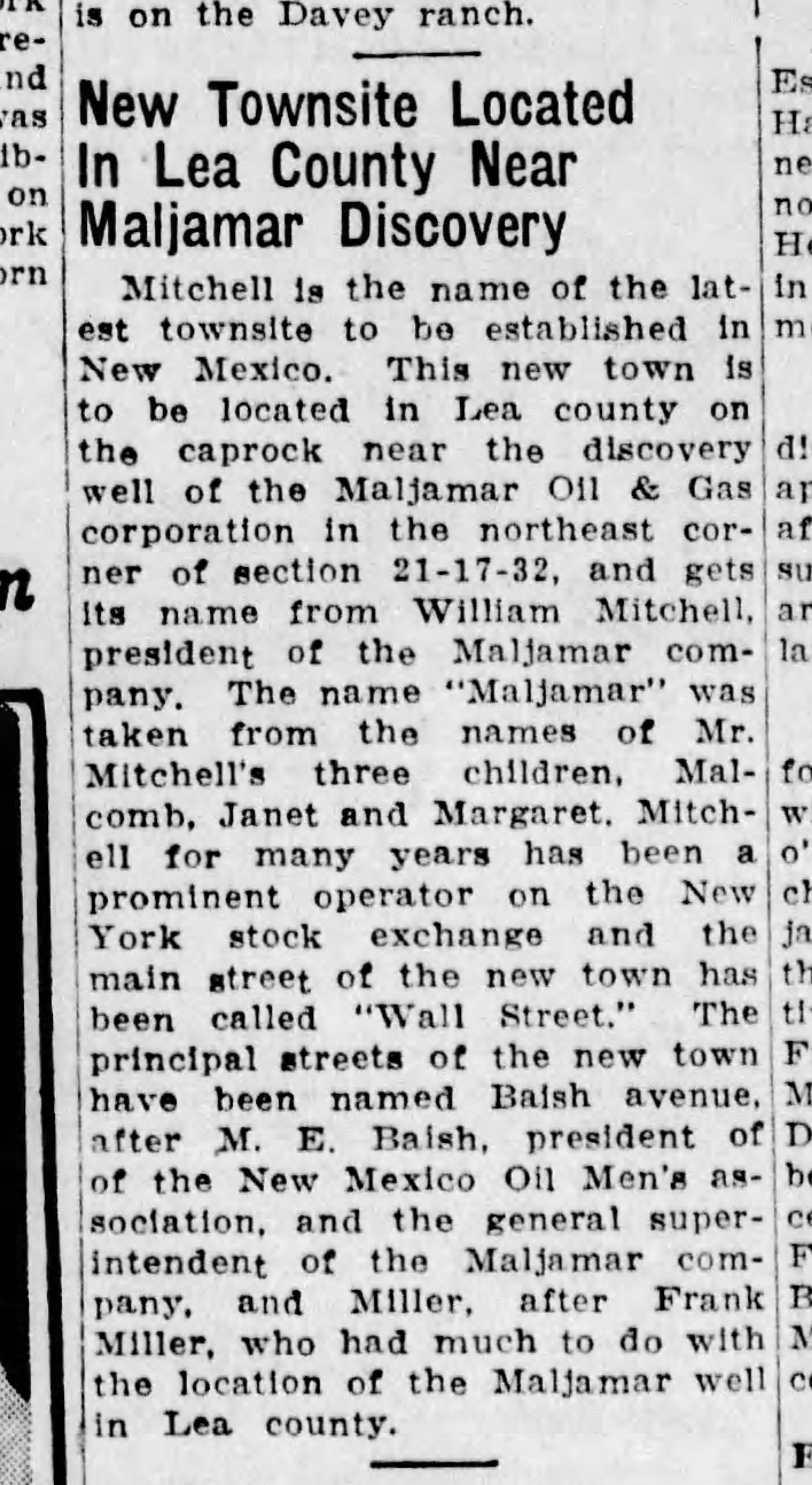 Maljamar | Old Lea County, N.M.