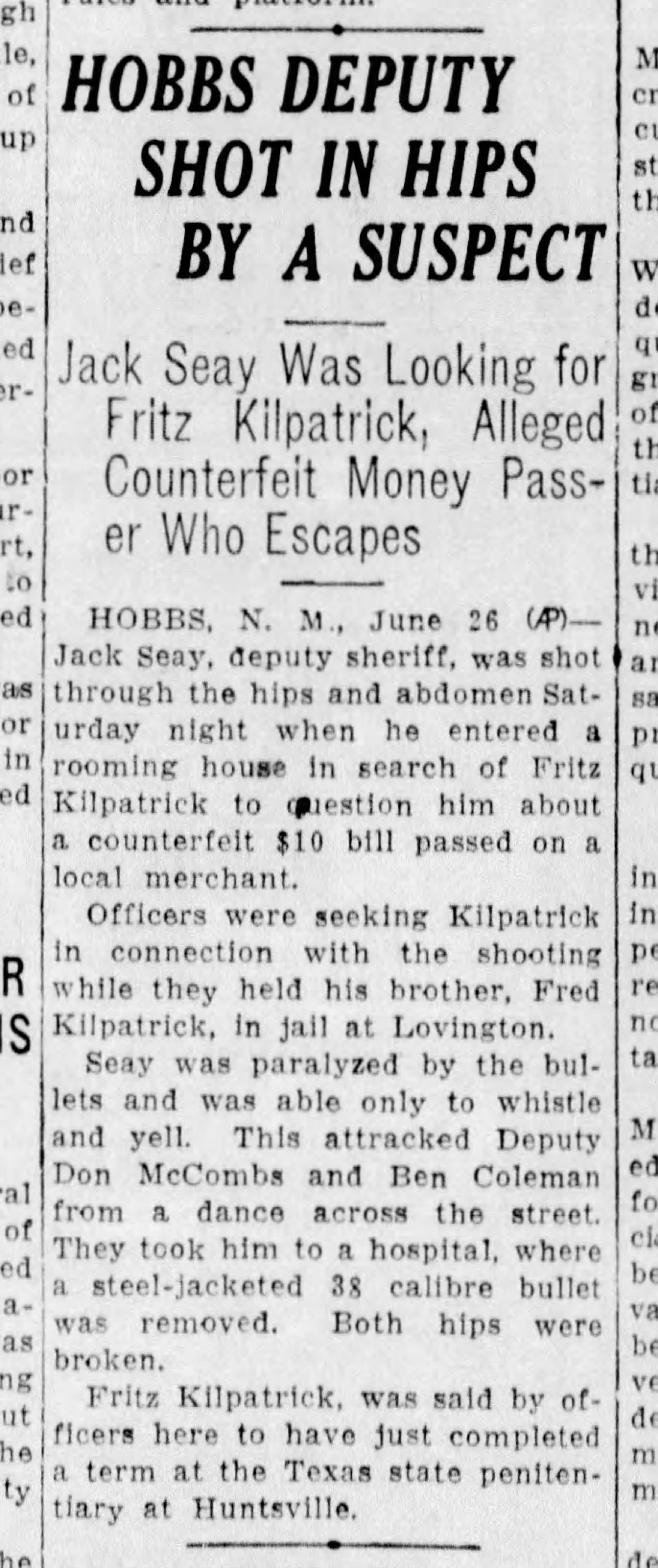 Deputy Jack Seay | Old Lea County, N.M.