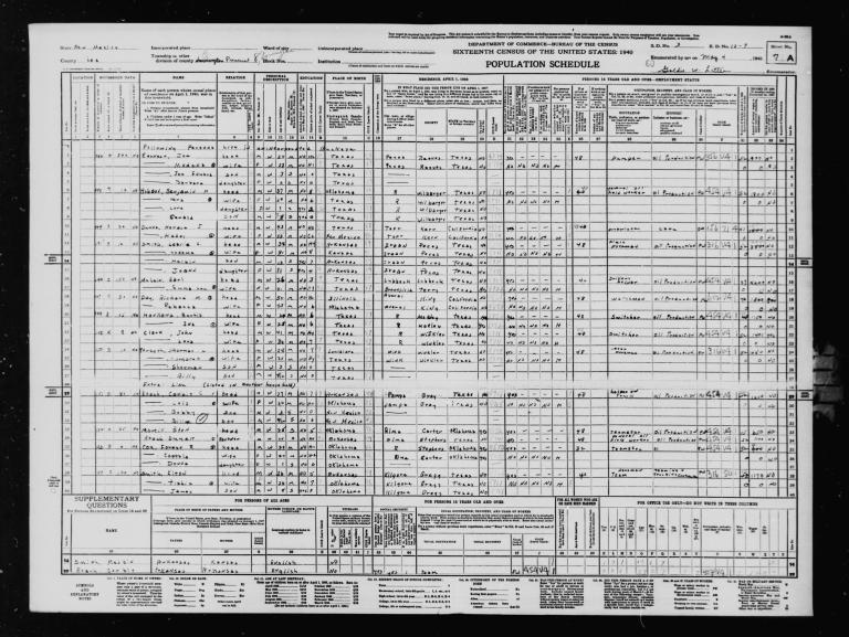 Buckeye Related Pages from the 1940 Federal Census – Old Lea County, N.M.