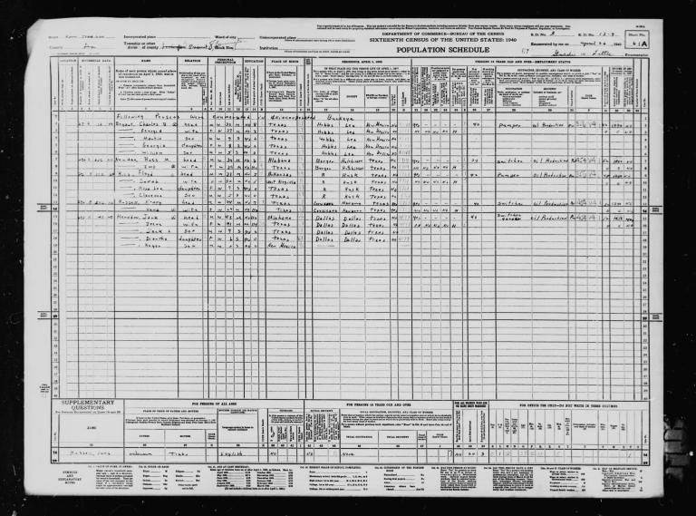 Buckeye Related Pages from the 1940 Federal Census – Old Lea County, N.M.